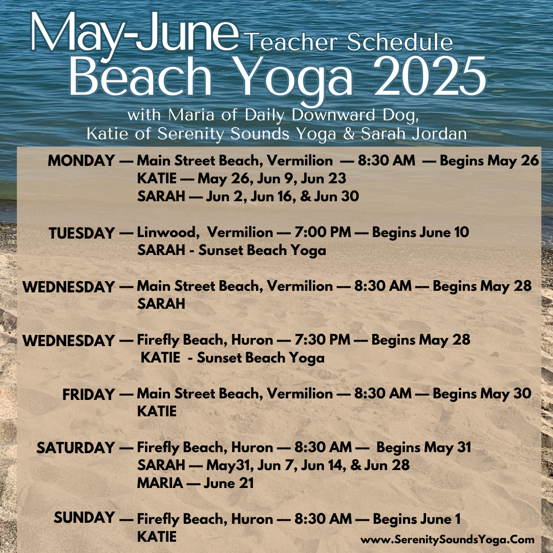 Beach Yoga and June activities newsletter